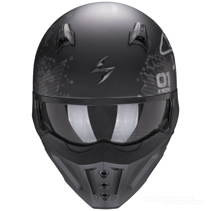 Scorpion COVERT-X MC-Hjälm Street (XBORG) Mattsvart, Silver ...